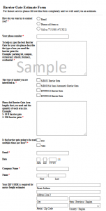 Manual Barrier gate estimate email form | barrier-gate